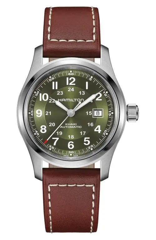 Hamilton Khaki Field Automatic Strap Watch - Green