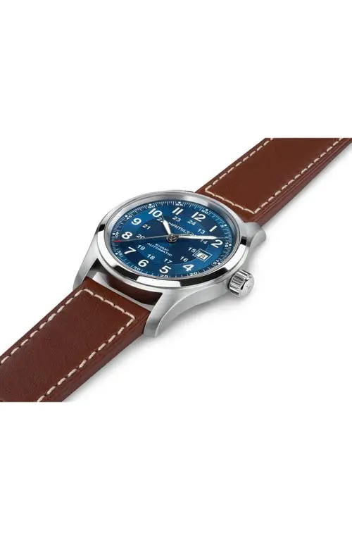 Hamilton Khaki Field Automatic Strap Watch - Blue