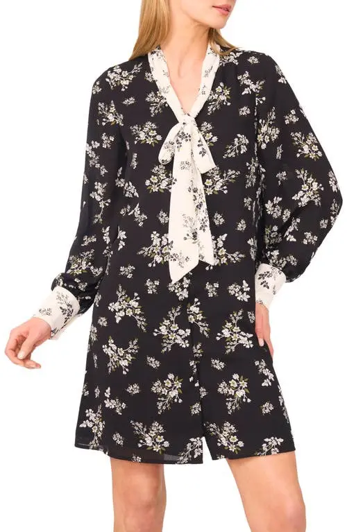 CECE DUPRAZ Tie Neck Long Sleeve Shirtdress