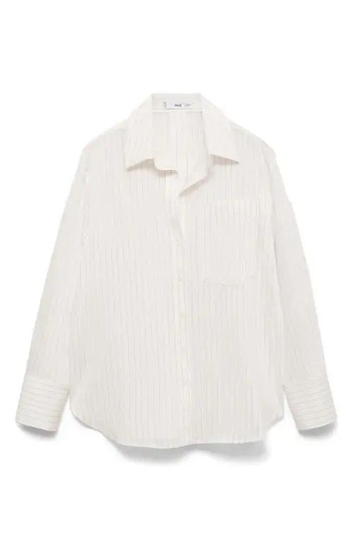 Mango Striped Sheer Long-sleeve Shirt - Off White