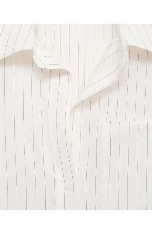 Mango Striped Sheer Long-sleeve Shirt - Off White