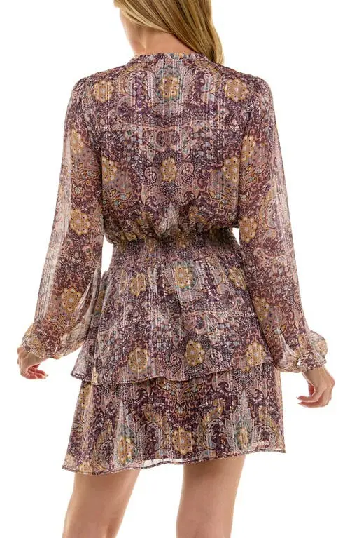 SOCIALITE Paisley Smocked Mini Dress