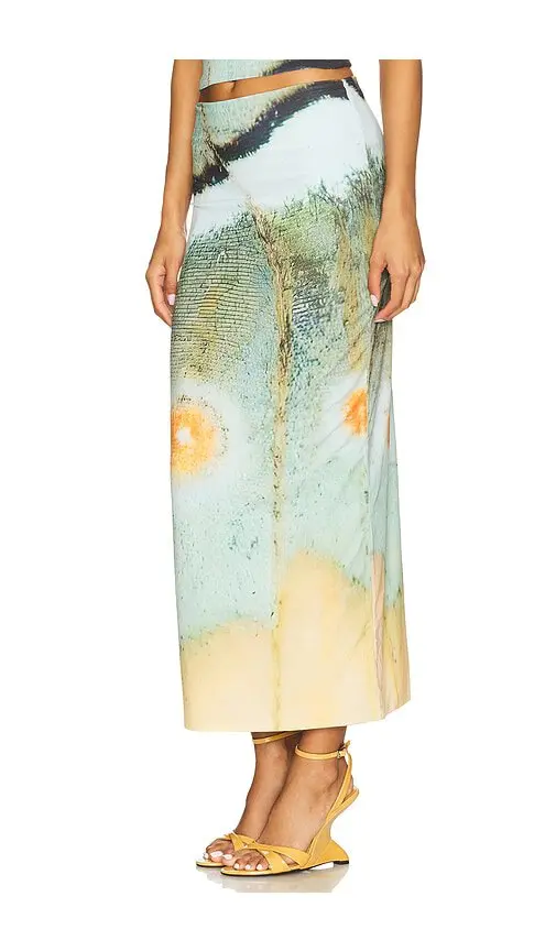 FENERS Tu X Mi Printed Midi Skirt - Marbre