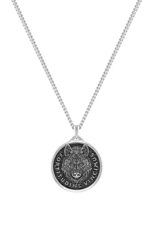VINCERO Wolf Pendant Necklace - Silver