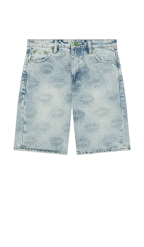 MEMORY LANE M Shield Debossed Pattern Shorts