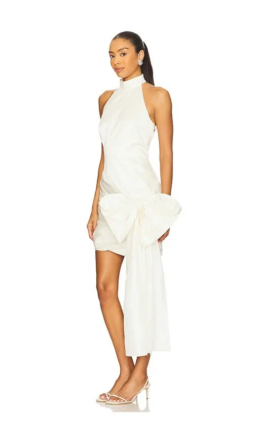 ROTATE BY BIRGER CHRISTENSEN Satin Bow Dress - Egret