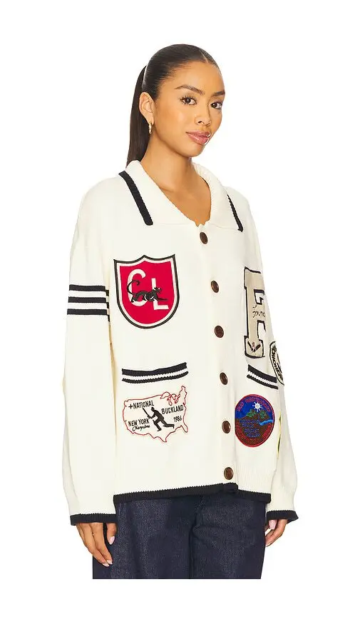 FOUND York Varsity Patch Jacket - Off White