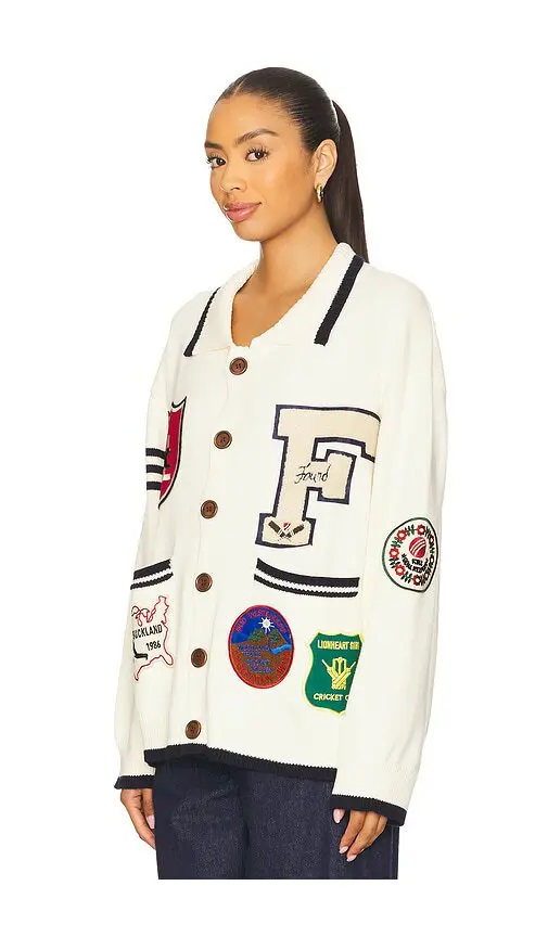 FOUND York Varsity Patch Jacket - Off White