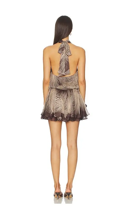 Rococo Sand Halter Mini Dress - Brown