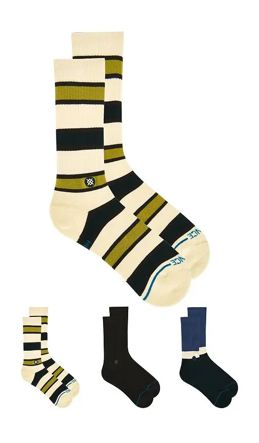 Stance The Devon Crew Socks 3 Pack - Pine