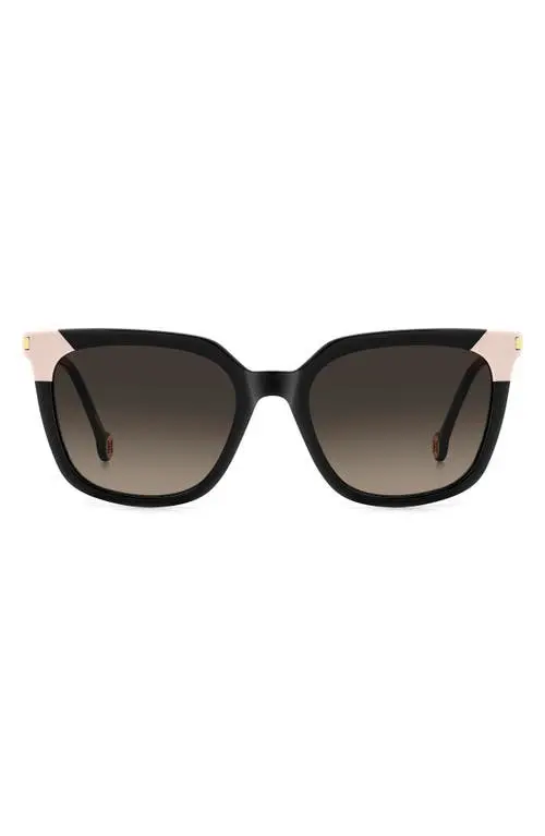 Carolina Herrera 53mm Rectangular Sunglasses - Black/brown Sf