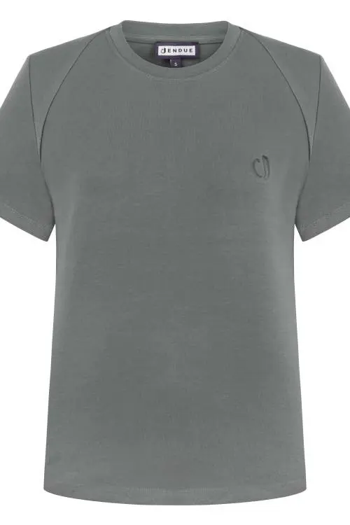 JENDUE J Logo Oversized Basic T-shirt - Purple
