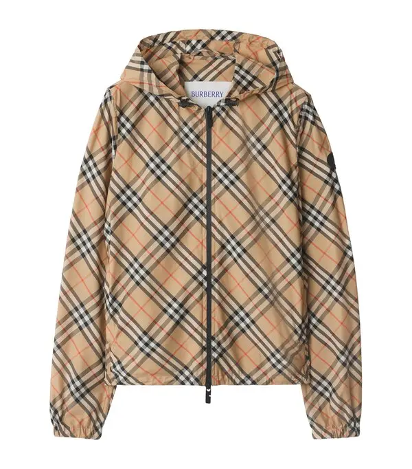 Burberry Check Hooded Jacket - Beige