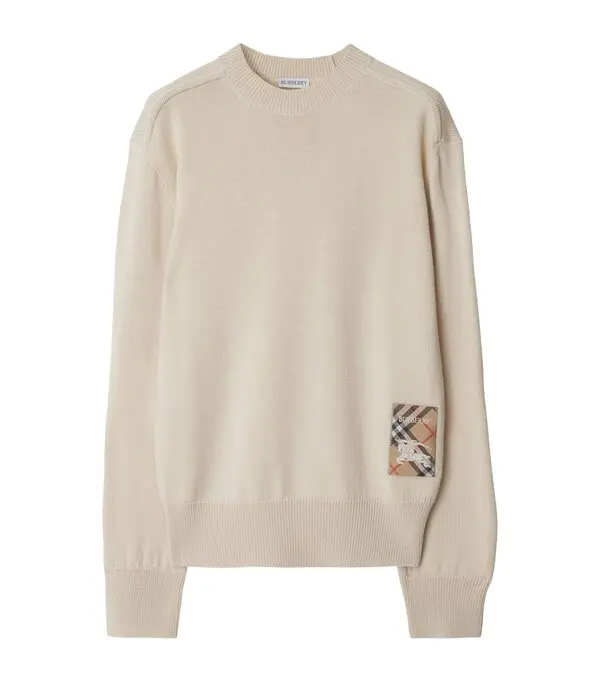 Burberry Wool Logo Label Sweater - Beige