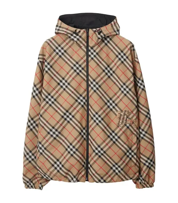 Burberry Reversible Anorak With Ekd Appliqu - Beige