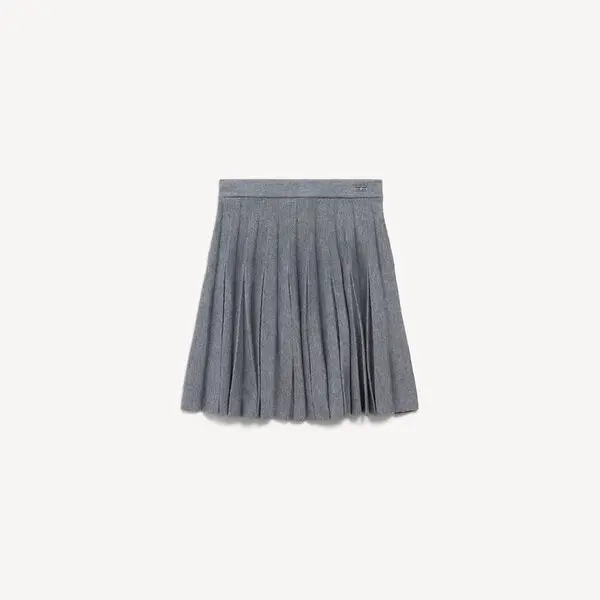 Balenciaga Pleated Wool Skirt - Grey