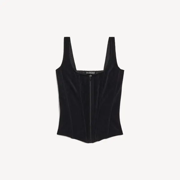 Balenciaga Stretch Velvet Corset Top