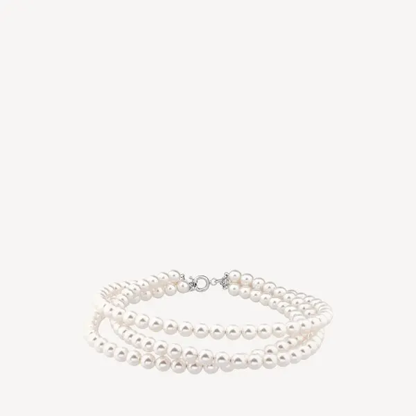 Balenciaga Pearl 3-row Choker - Silver