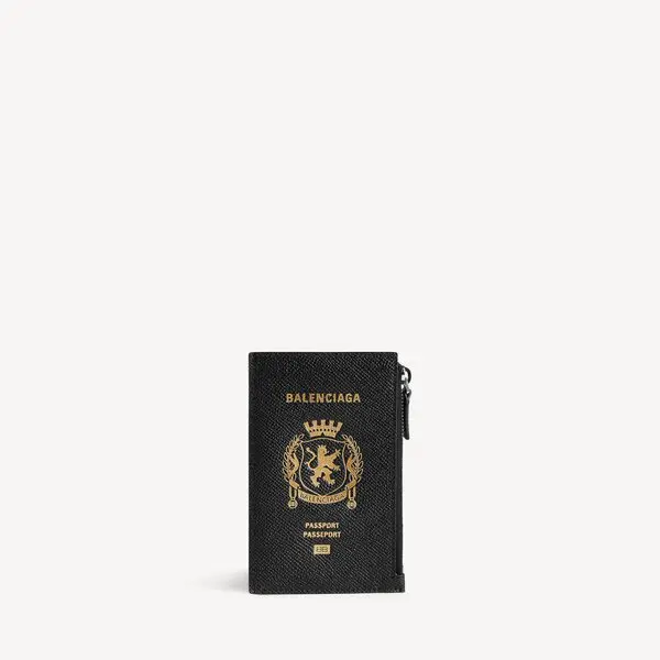 Balenciaga Passport Long Coin And Card Holder - Black