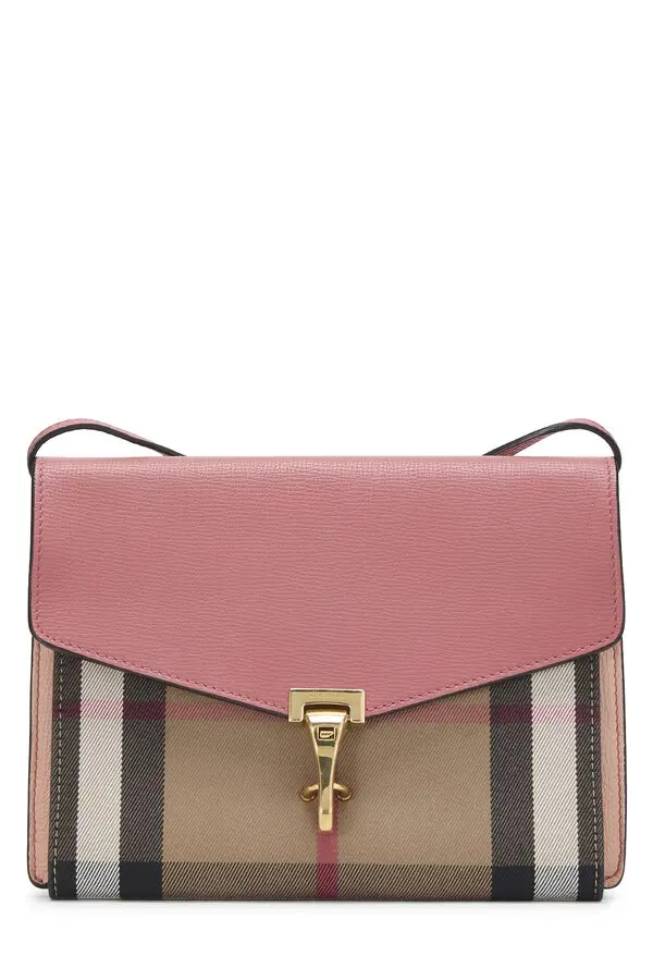 Burberry House Check Canvas Macken Crossbody - Pink