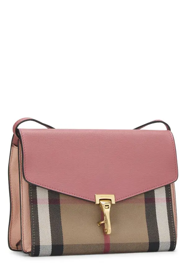 Burberry House Check Canvas Macken Crossbody - Pink