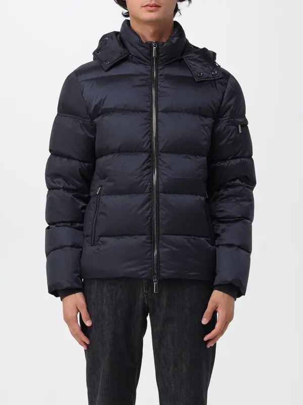 MOORER Padded Jacket With Hood - Blue
