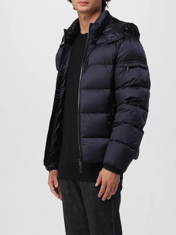 MOORER Padded Jacket With Hood - Blue