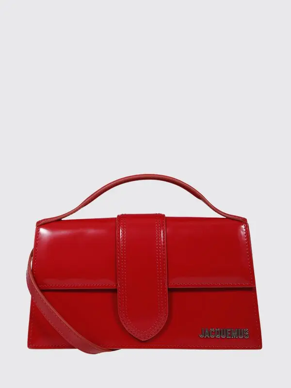 Jacquemus Le Bambino Smooth Calfskin Handbag With Lettering Logo - Red