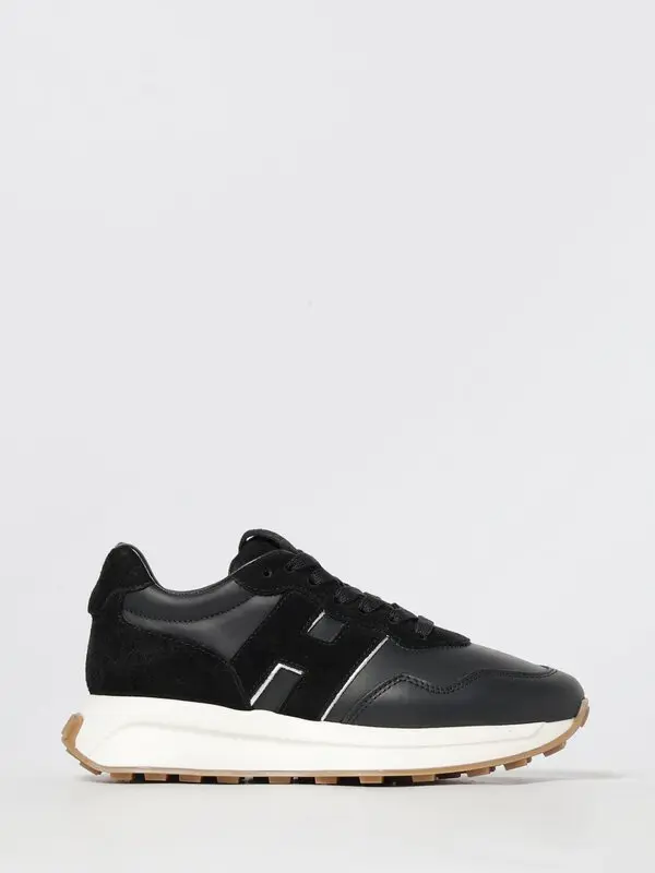 Hogan Leather And Suede Sneakers - Black