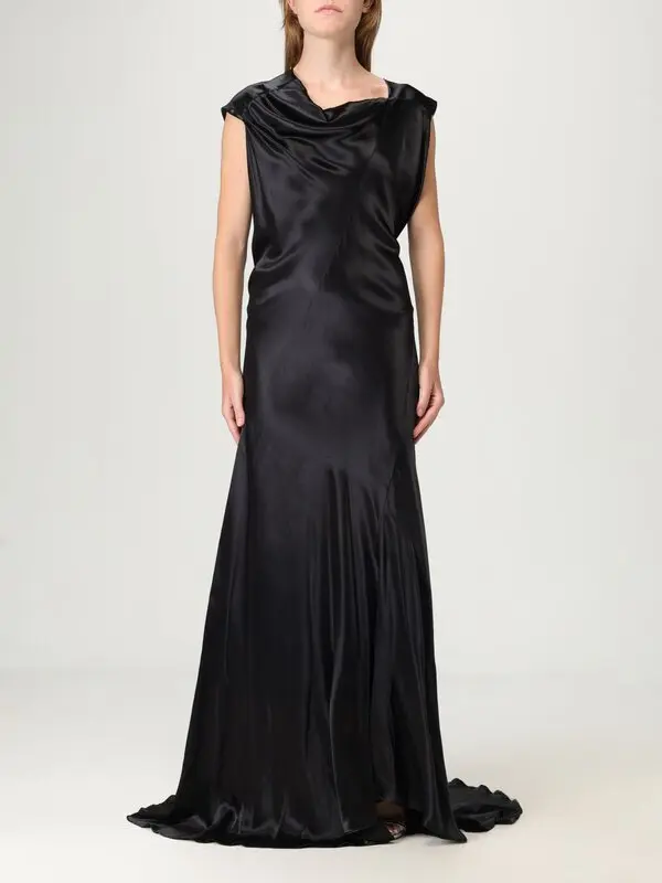 Alberta Ferretti Satin Maxi Dress - Black