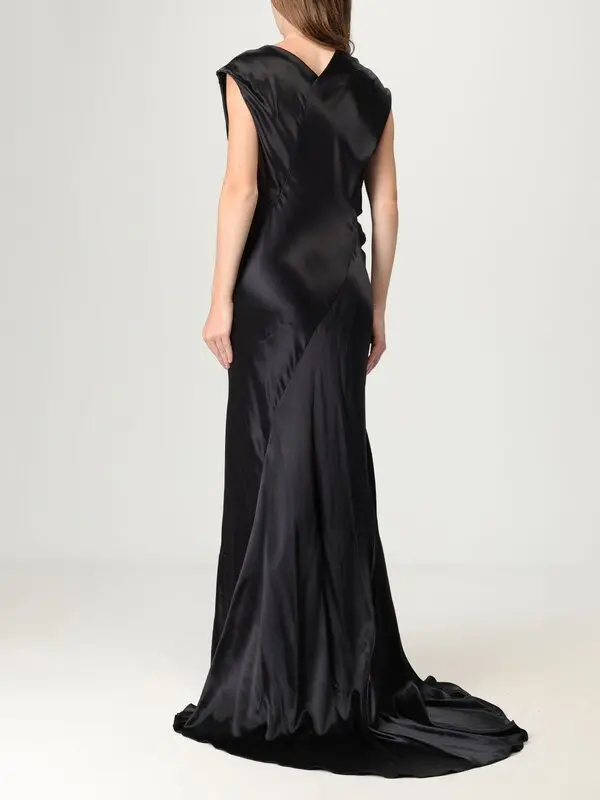Alberta Ferretti Satin Maxi Dress - Black