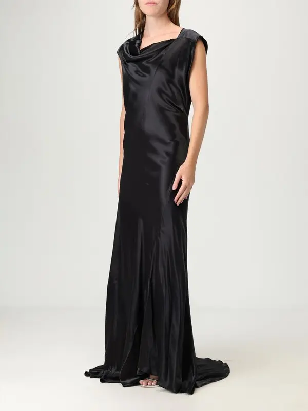 Alberta Ferretti Satin Maxi Dress - Black