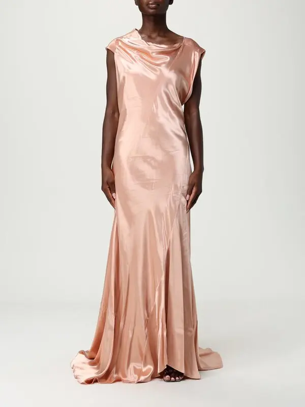 Alberta Ferretti Satin Maxi Dress - Pink