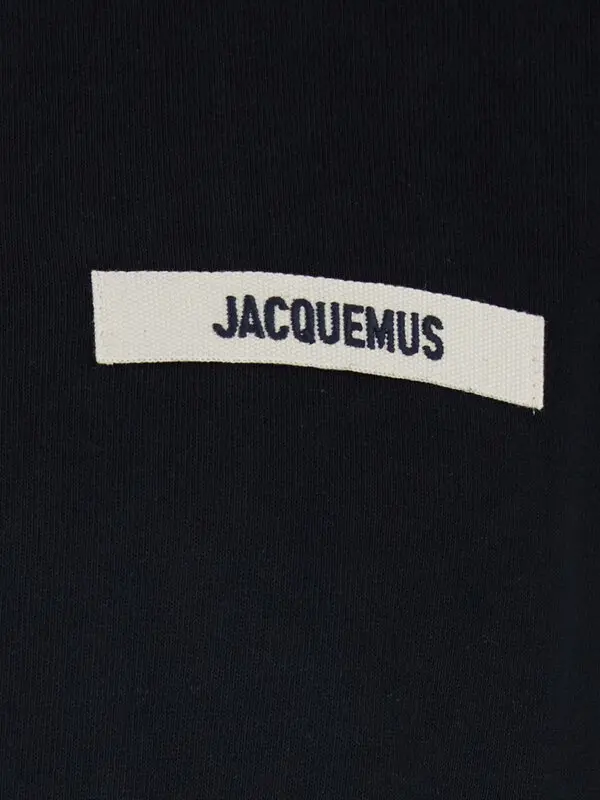 Jacquemus Contrast Appliqué Logo Cotton Crew-neck T-shirt - Black