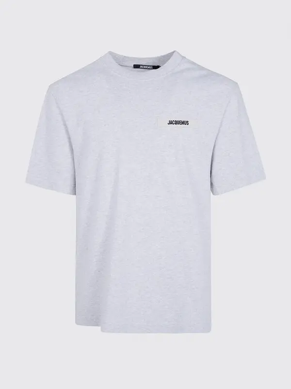 Jacquemus Contrast Appliqué Logo Cotton Crew-neck T-shirt - Grey