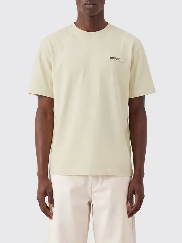 Jacquemus Contrast Appliqué Logo Cotton Crew-neck T-shirt - Yellow