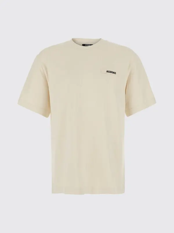 Jacquemus Contrast Appliqué Logo Cotton Crew-neck T-shirt - Yellow