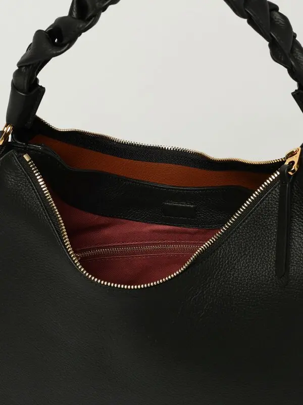 COCCINELLE Braided Handle Shoulder Bag - Black