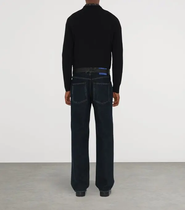 Burberry Wool Check-label Crewneck Sweater