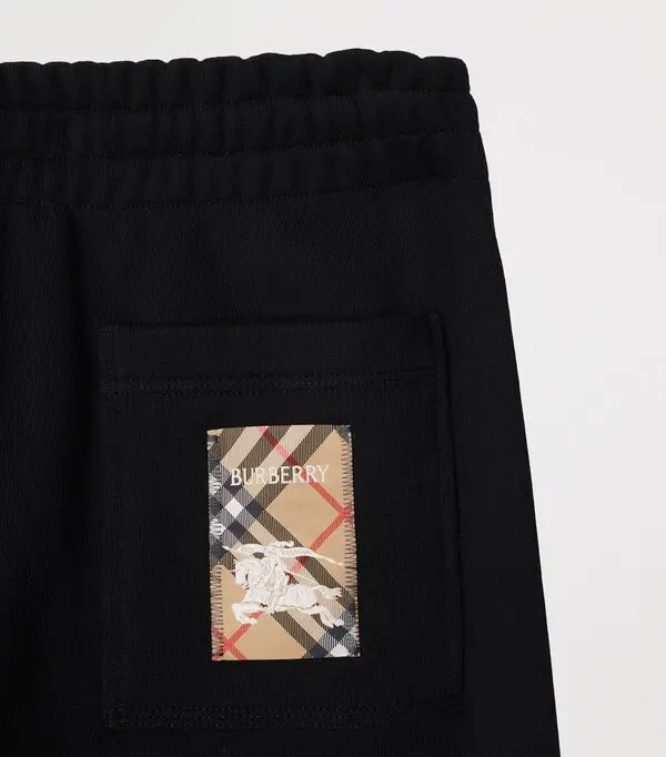 Burberry Check Label Loop Back Cotton Sweatpants