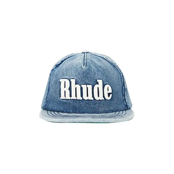 Rhude Logo Denim Cap - Blue