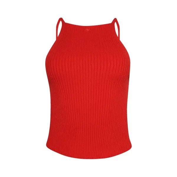 COURREGES Circle Rib Knit Top