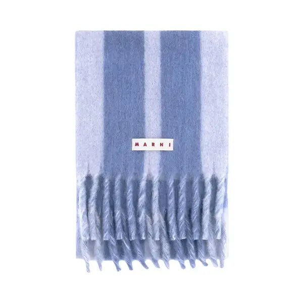 Marni Maxi Logo Scarf 'glass - Grey