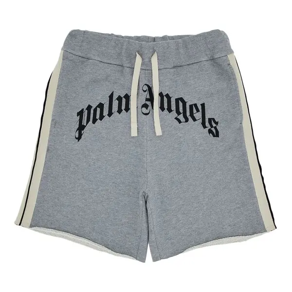 Palm Angels Curved Logo Track Sweatshorts - Grey