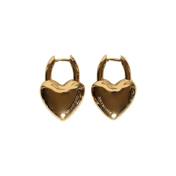 Balenciaga Minnie Heart Earrings - Gold