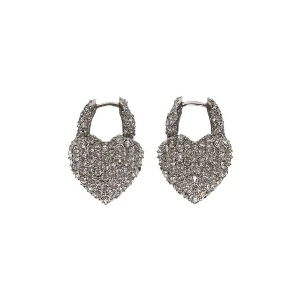 Balenciaga Minnie Heart Earrings - Silver