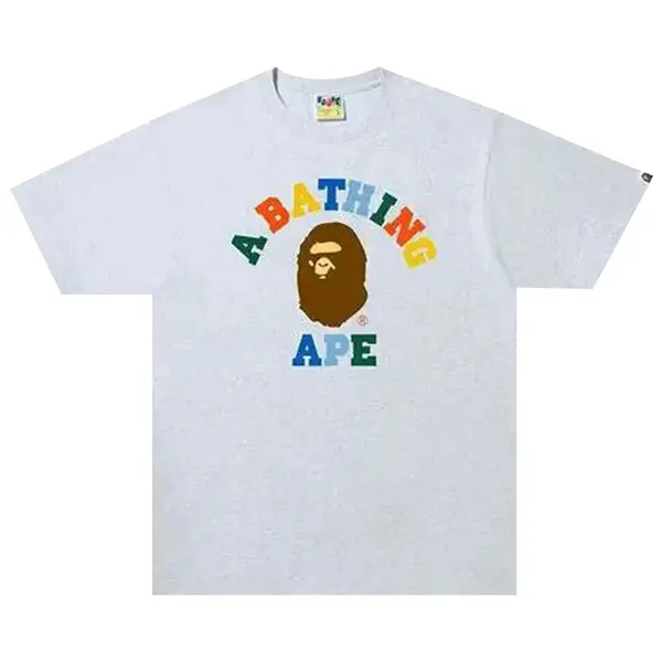 A BATHING APE Ape Head One Point Tee - Grey