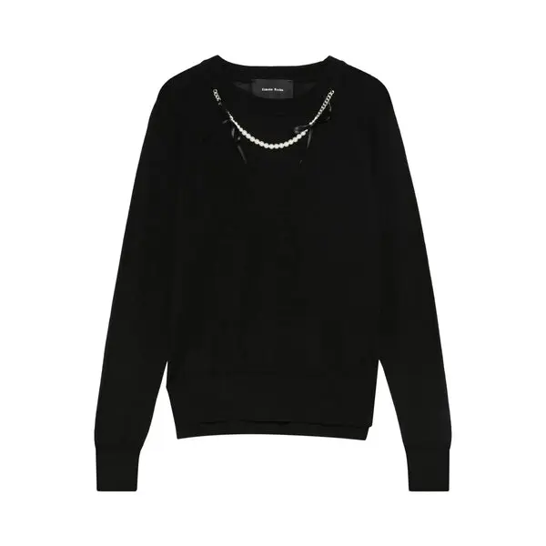 Simone Rocha Embellished Flower Sweater
