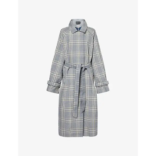 Camilla And Marc Delta Plaid Check-print Woven Trench Coat