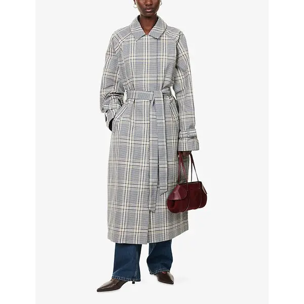 Camilla And Marc Delta Plaid Check-print Woven Trench Coat